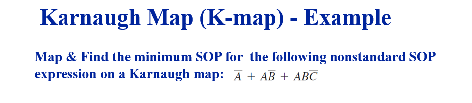 Solved Karnaugh Map (K-map) - Example Map \& Find the | Chegg.com