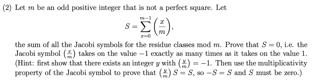 Solved 2 Let M Be An Odd Positive Integer That Is Not A