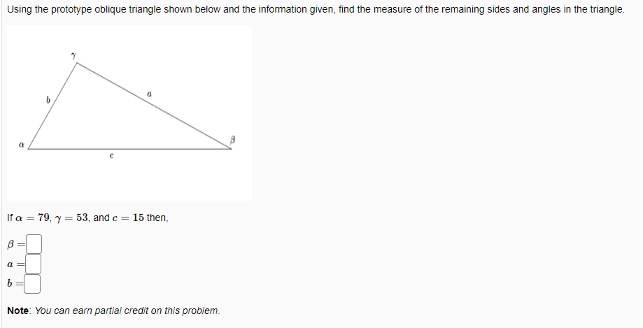 Solved Using the prototype oblique triangle shown below and | Chegg.com