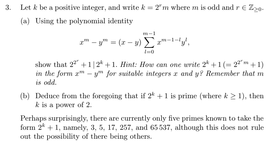 Solved Let k ﻿be a positive integer, and write k=2rm ﻿where | Chegg.com