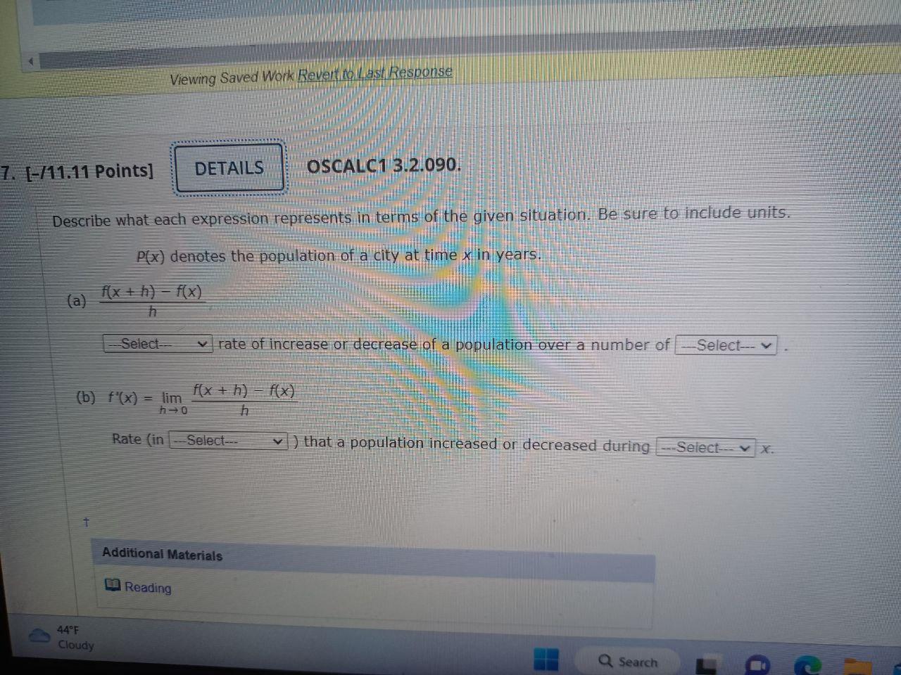 Solved Describe what each expression represents in terms of | Chegg.com