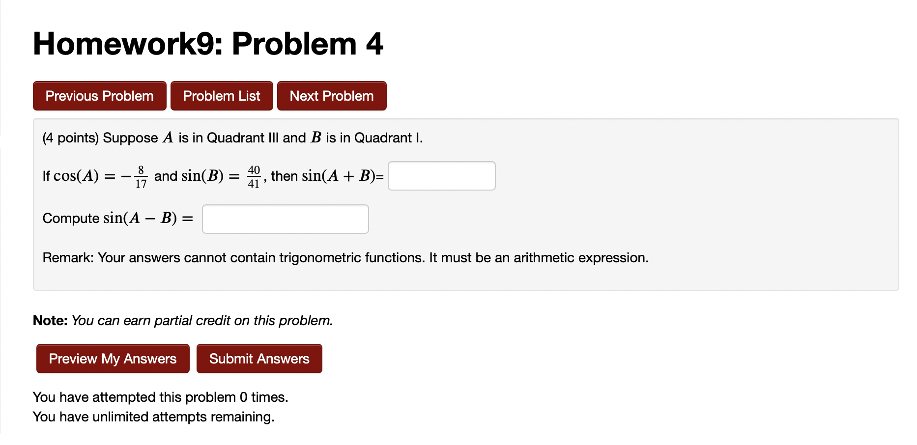 Solved Homework9: Problem 4 Previous Problem Problem List | Chegg.com