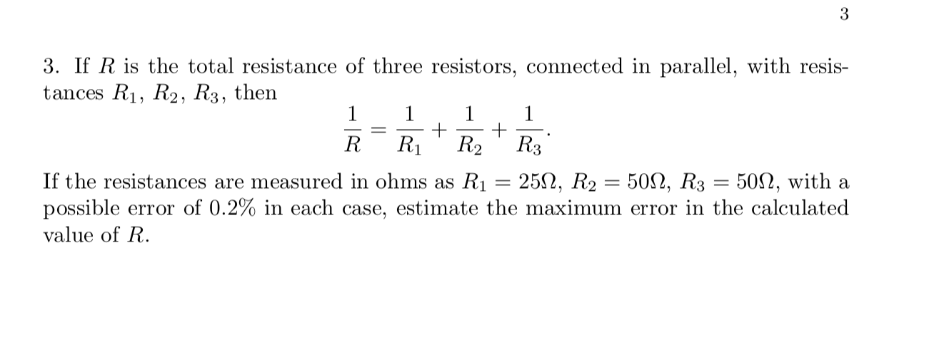 Solved 3 + 3. If R is the total resistance of three | Chegg.com