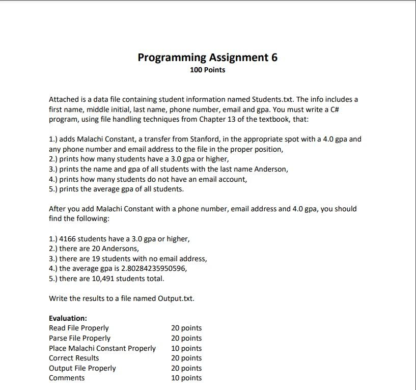 Solved Programming Assignment 6 100 Points Attached is a | Chegg.com Solved Programming Assignment 6 100 Points Attached is a | Chegg.com