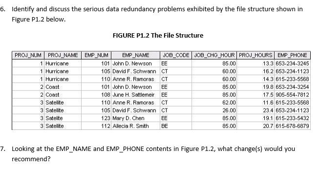Solved Identify and discuss the serious data redundancy | Chegg.com