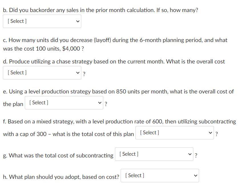 Solved The following is an aggregate plan. The following are | Chegg.com