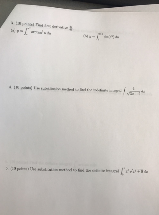 Solved Find first derivative dy/dx a) y = integral_x^x^2 | Chegg.com Solved Find first derivative dy/dx a) y = integral_x^x^2 | Chegg.com
