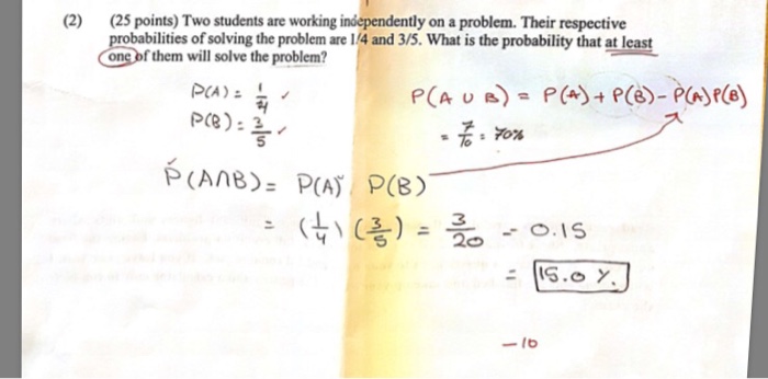 Solved Two students are working independently on a problem. | Chegg.com