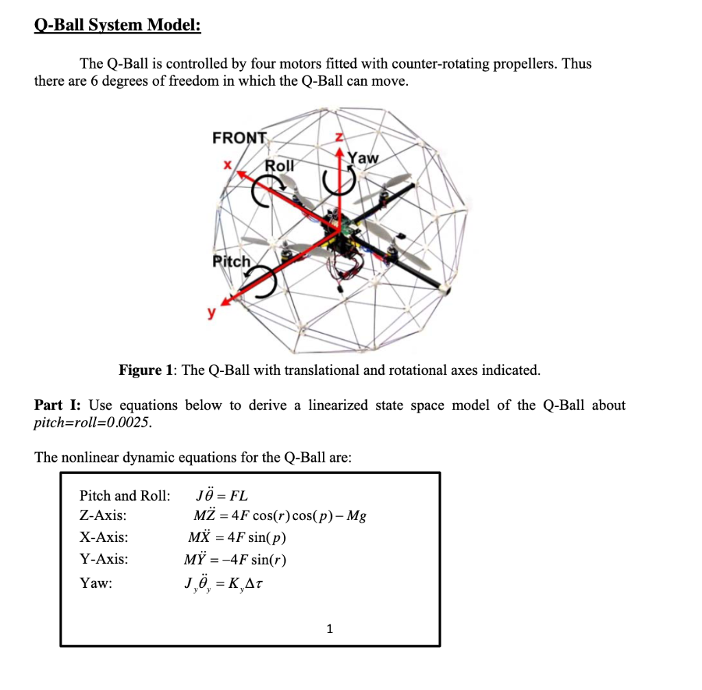 The Q-Ball is controlled by four motors fitted with | Chegg.com