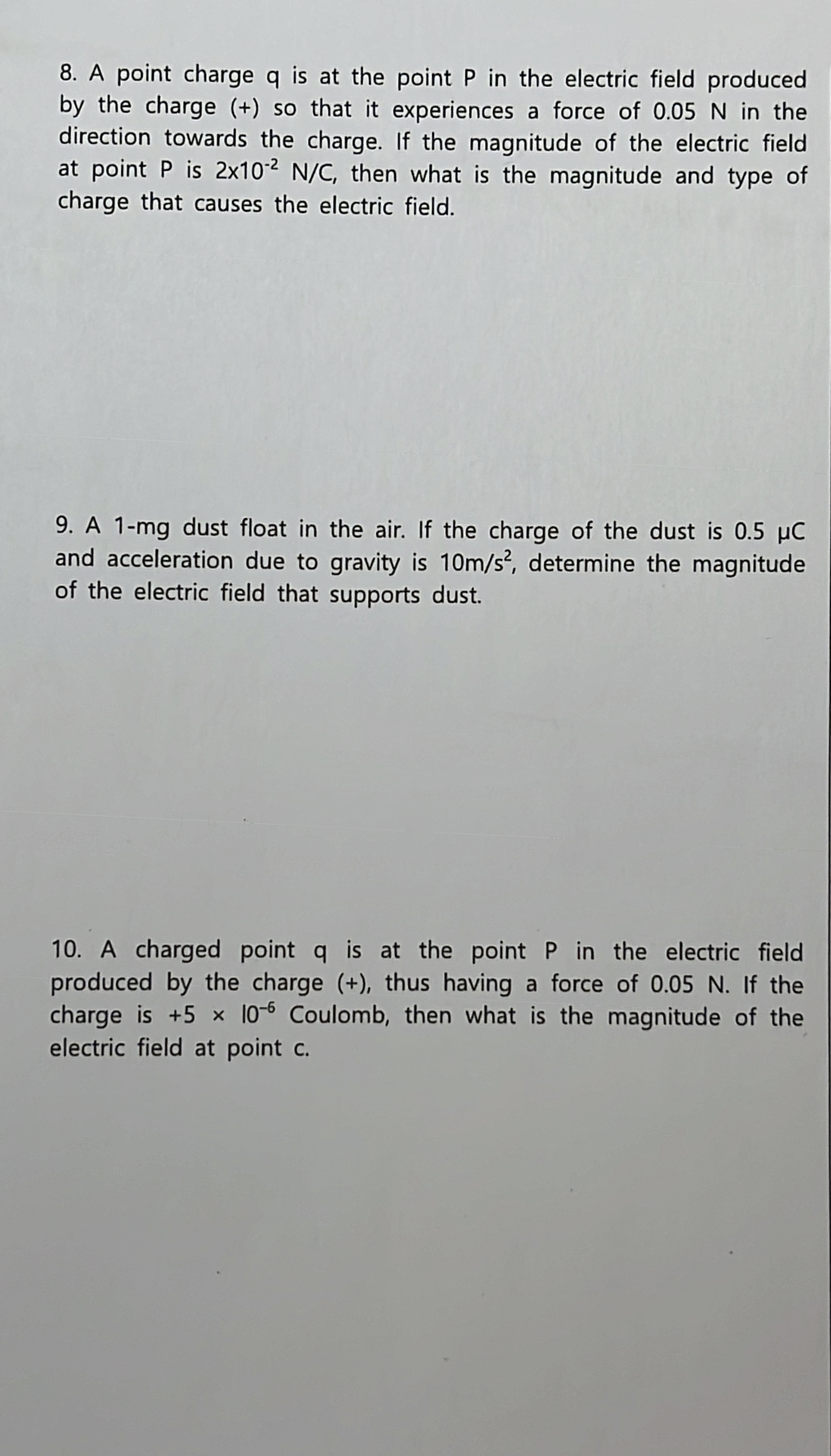 Solved 1. A point charge q is at the point P in the electric | Chegg.com