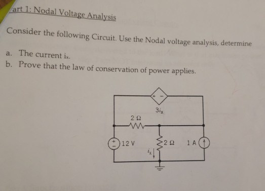 Solved art 1: Nodal Voltage Analysis Consider the following | Chegg.com