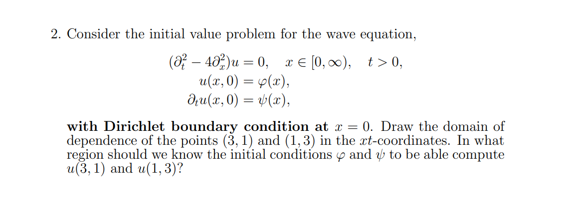 Solved 2. Consider the initial value problem for the wave | Chegg.com