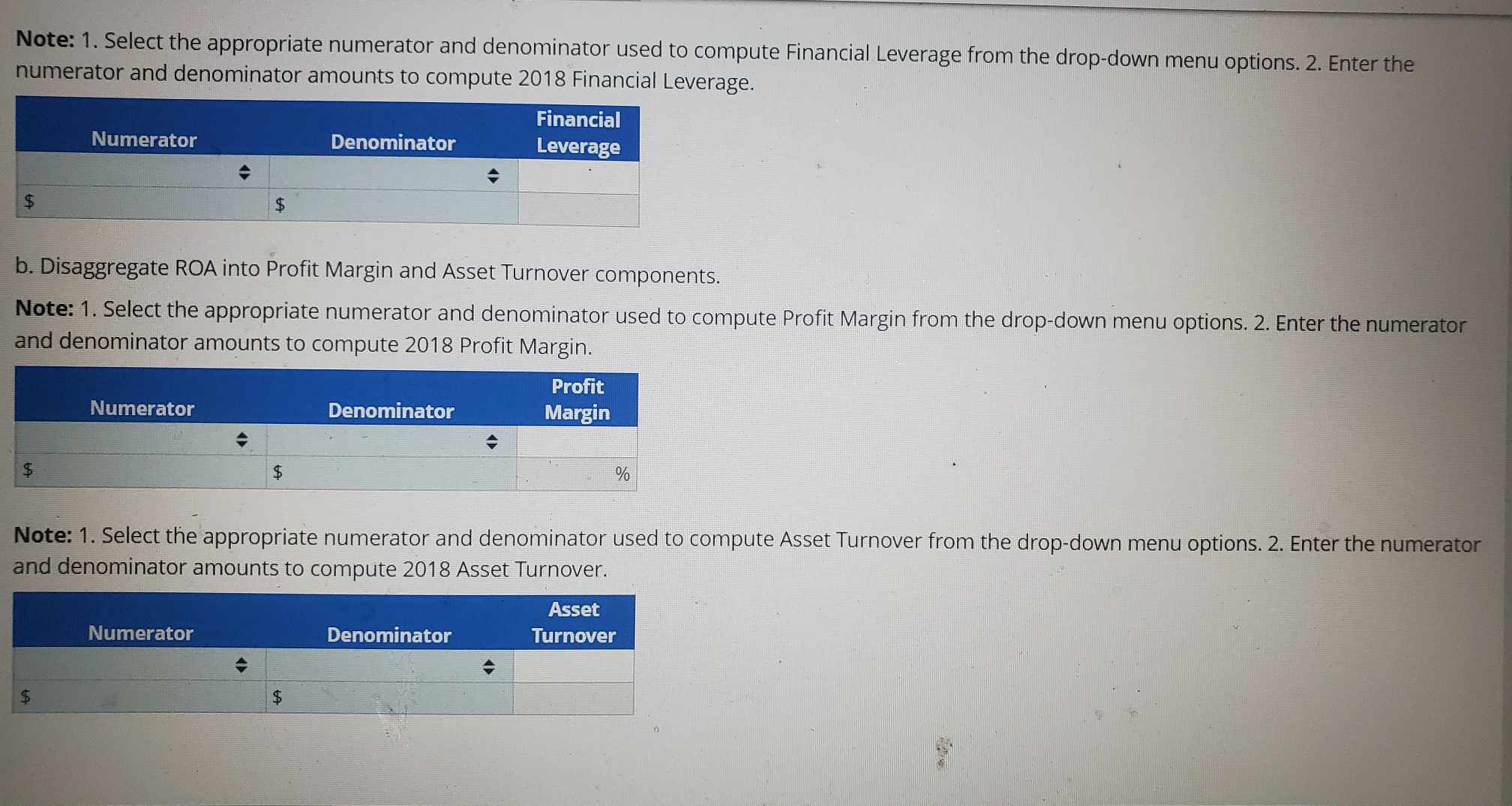 Solved Apply DuPont Disaggregation of ROE Selected balance | Chegg.com