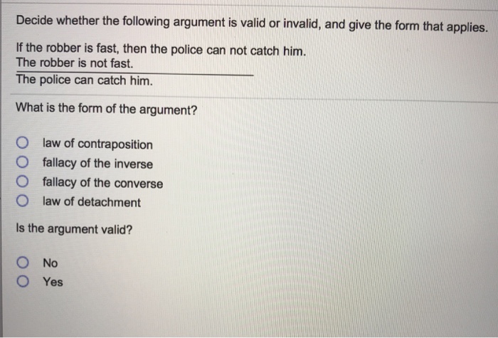 Solved Decide whether the following argument is valid or | Chegg.com