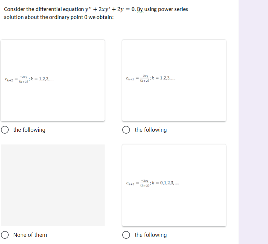 Solved Consider the differential equation y" + 2xy' + 2y = | Chegg.com