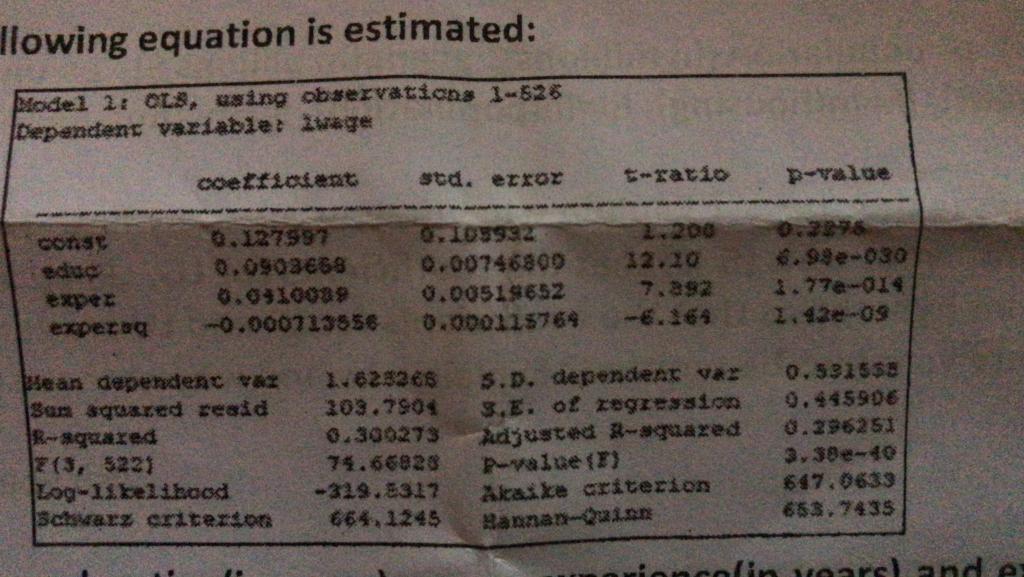 Solved llowing equation is estimated: de2: CLA,数蒸主教 | Chegg.com