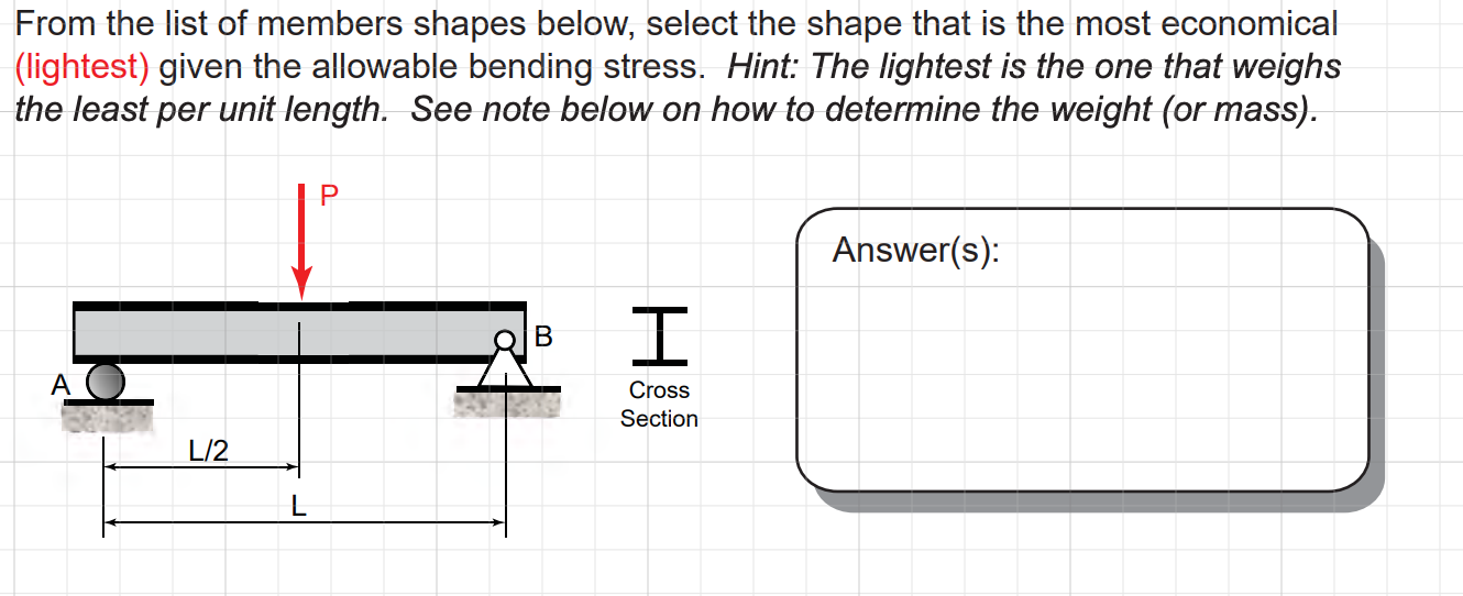 Solved From the list of members shapes below, select the | Chegg.com