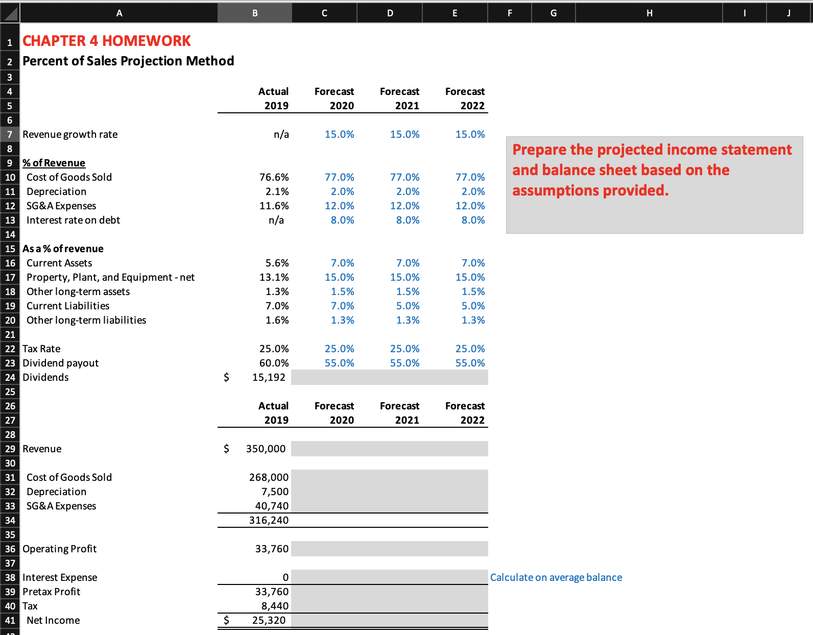 Solved CHAPTER 4 HOMEWORK Prepare the projected income | Chegg.com