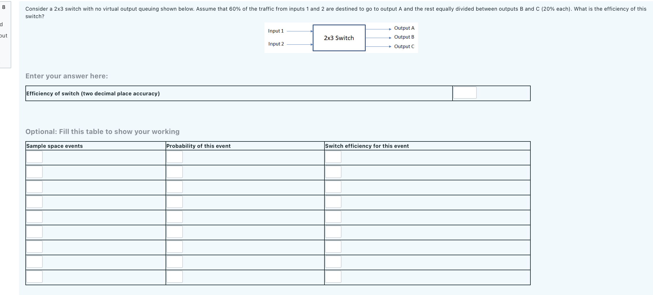 Solved Enter your answer here: Efficiency of switch (two | Chegg.com