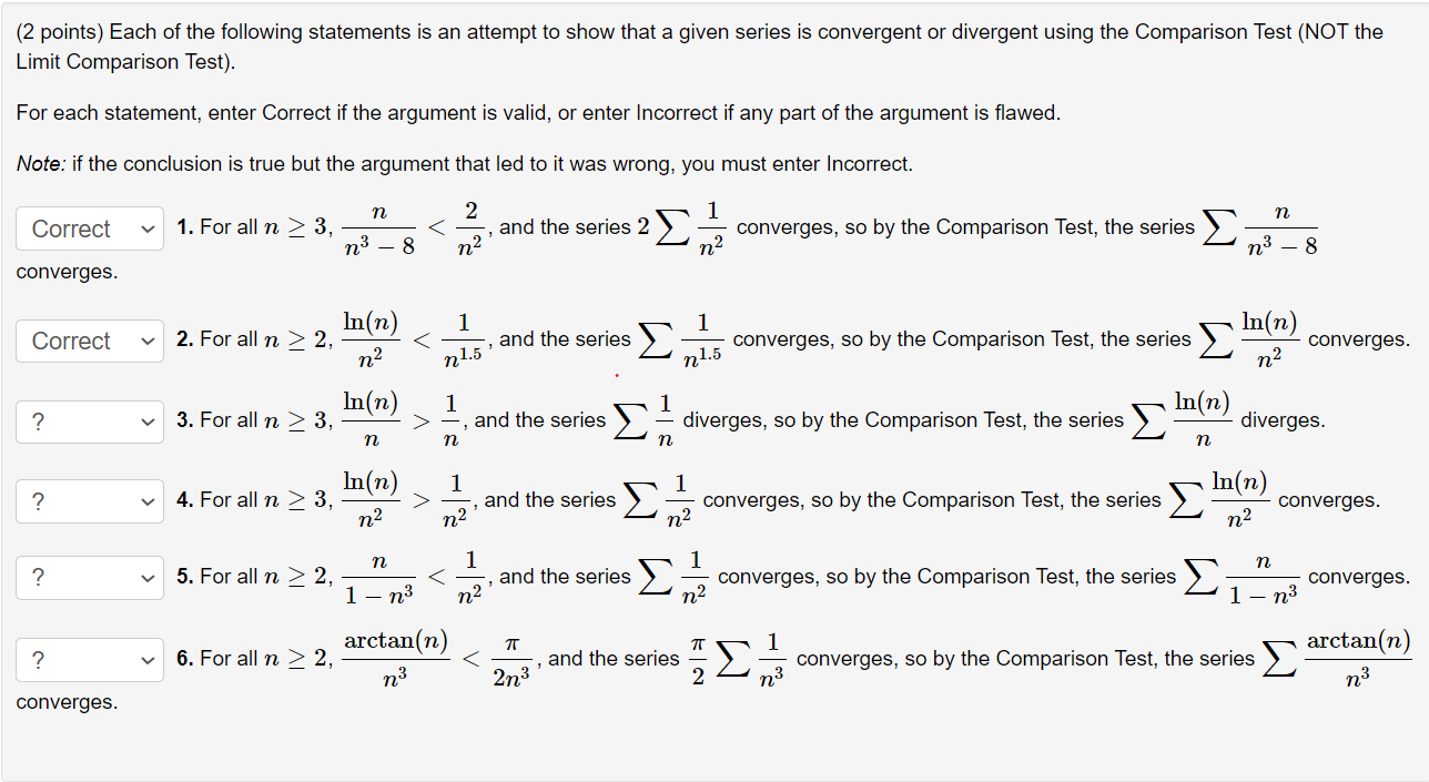 Solved (2 ﻿points) ﻿Each of the following statements is an | Chegg.com