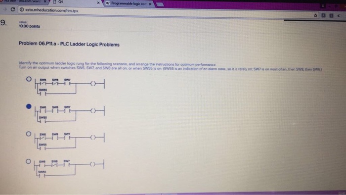 Solved 9 1000 points · Problem 06.P1t.a-PLC Ladder Logic | Chegg.com