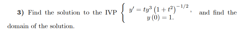 Solved 3) Find the solution to the IVP | Chegg.com