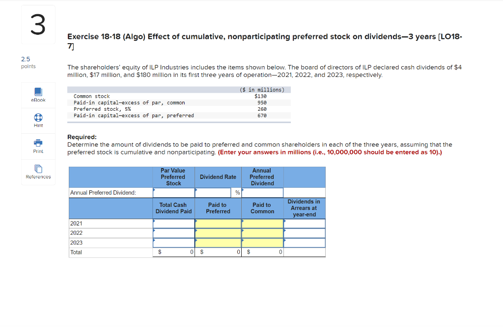 Solved Exercise 18-18 (Algo) Effect of cumulative, | Chegg.com