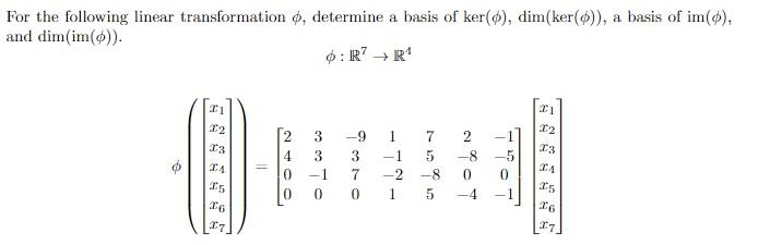 Solved Show all step by step. show how to get base of im and | Chegg.com