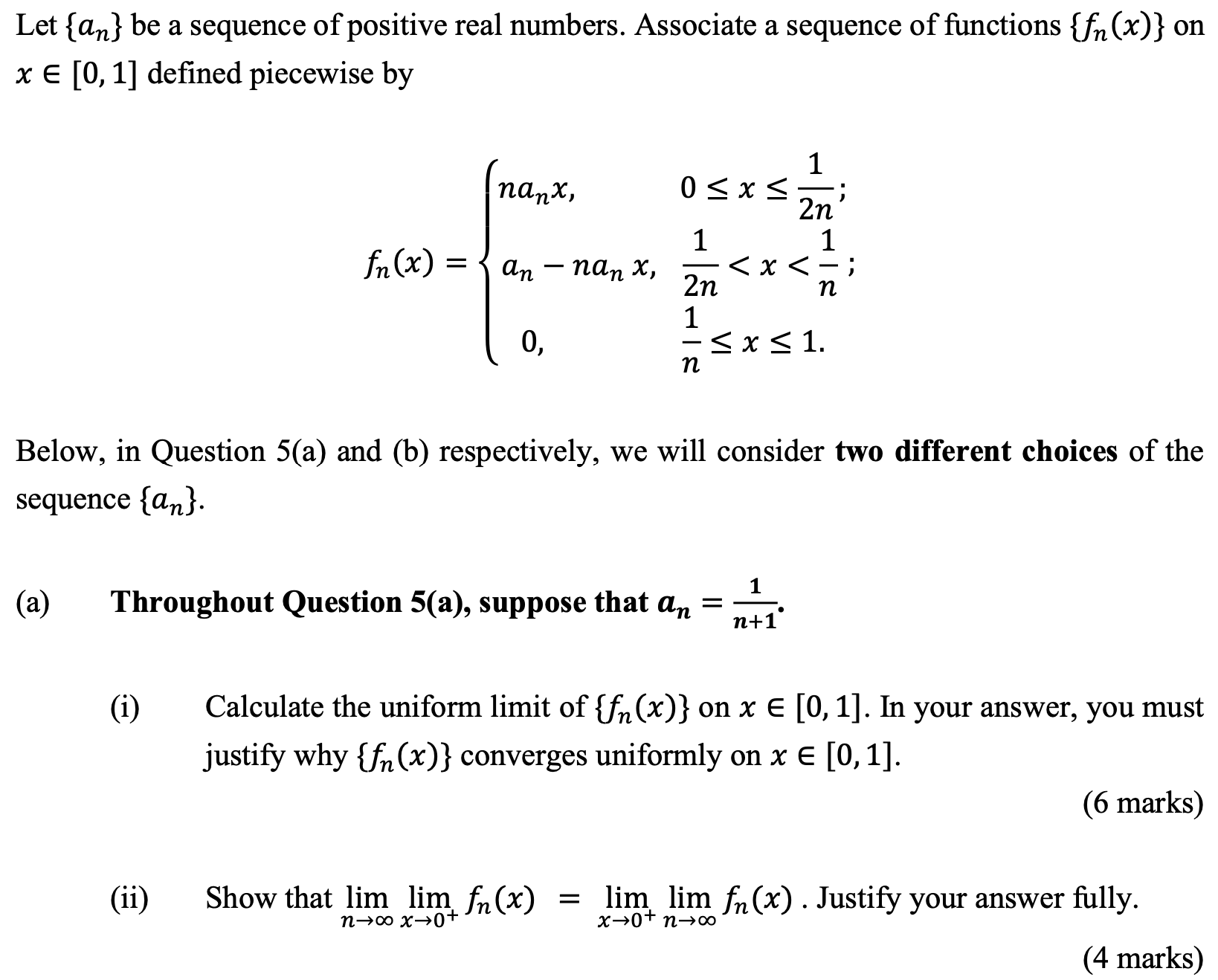 Solved Let {an} be a sequence of positive real numbers. | Chegg.com