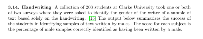 Solved 3.14. Handwriting A collection of 203 students at | Chegg.com
