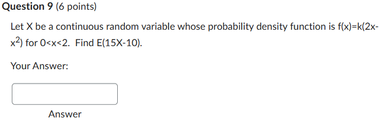 Solved Let X be a continuous random variable whose | Chegg.com