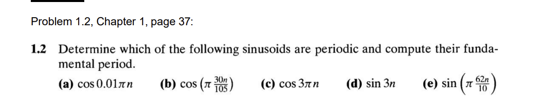 Solved .2 Determine which of the following sinusoids are | Chegg.com