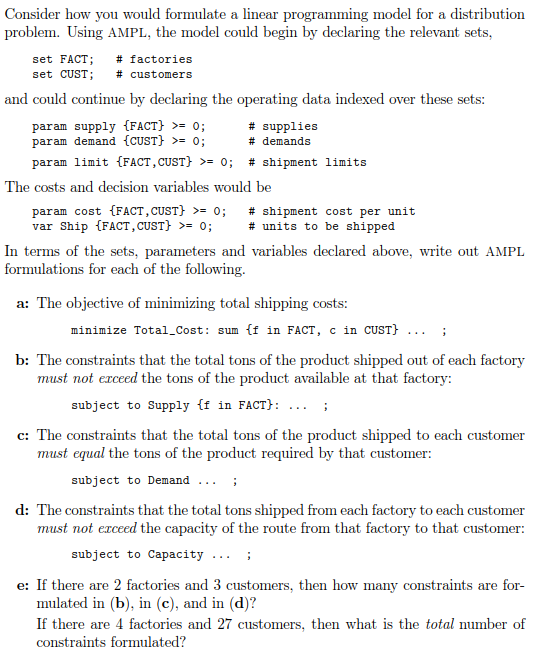 Using Ampl Complete Programming For A General
