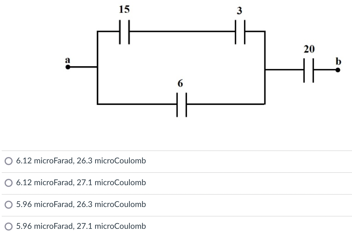 Solved Four capacitors are connected as shown in the | Chegg.com