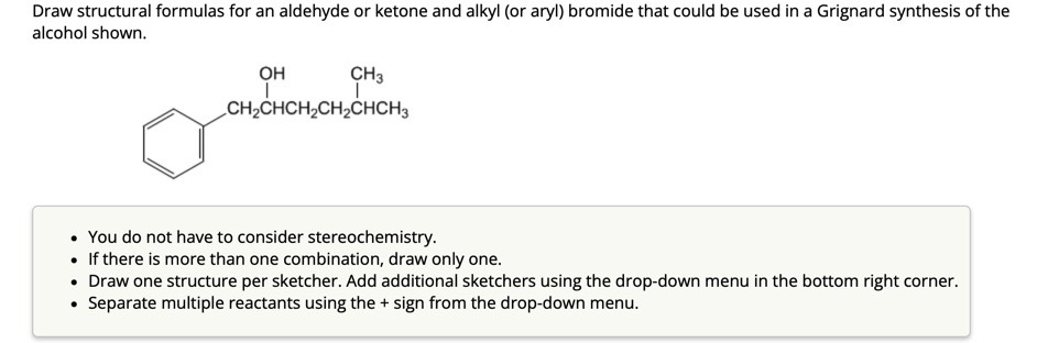 Solved Draw structural formulas for an aldehyde or ketone | Chegg.com
