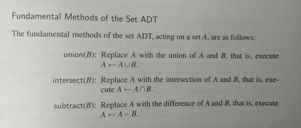 Solved C-4.3)Suppose that we implement the set ADT by | Chegg.com