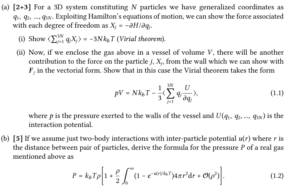 Solved (a) [2+3] For a 3D system constituting N particles we | Chegg.com