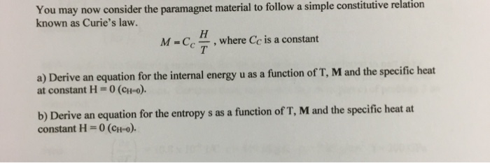 Solved You may now consider the paramagnet material to | Chegg.com