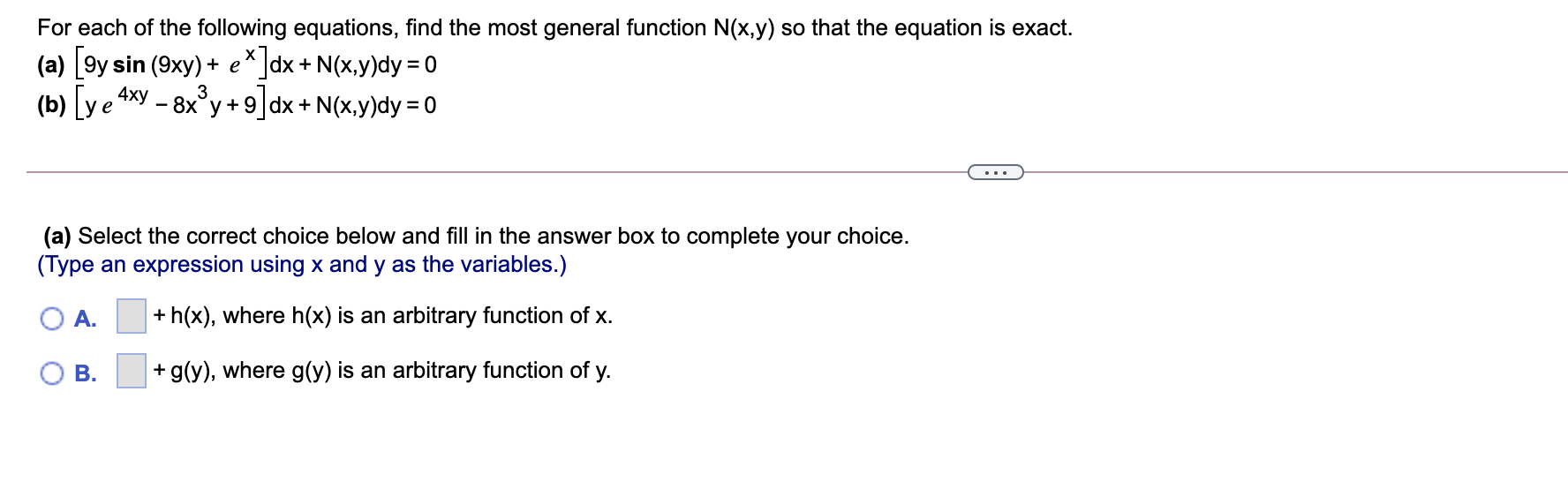 Solved For each of the following equations, find the most | Chegg.com