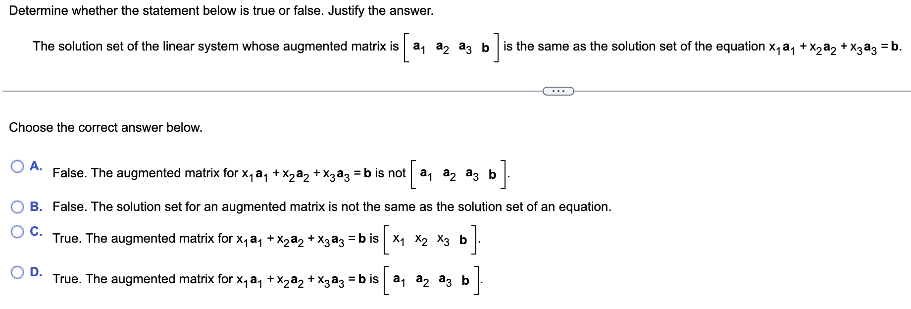 Solved Determine whether the statement below is true or | Chegg.com