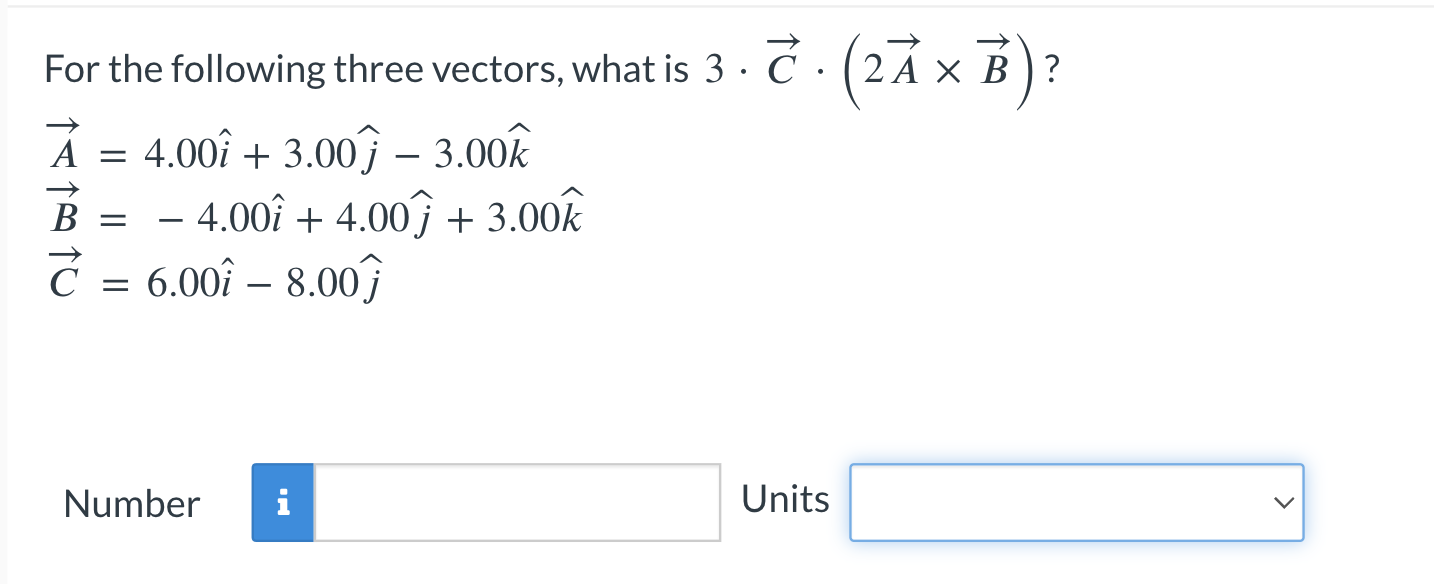 Solved For the following three vectors, what is | Chegg.com