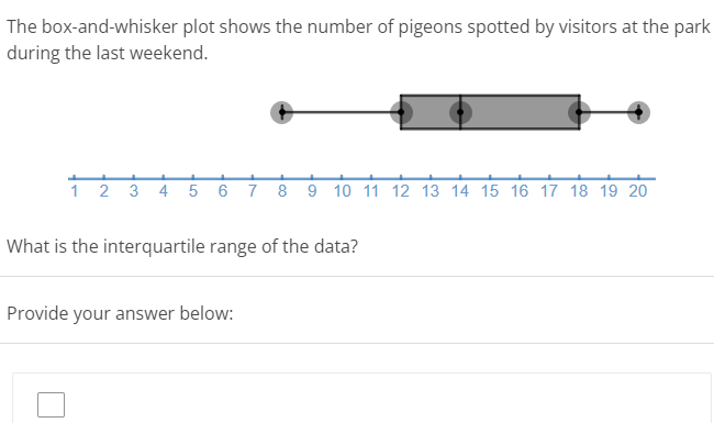 Solved The box-and-whisker plot shows the number of pigeons | Chegg.com