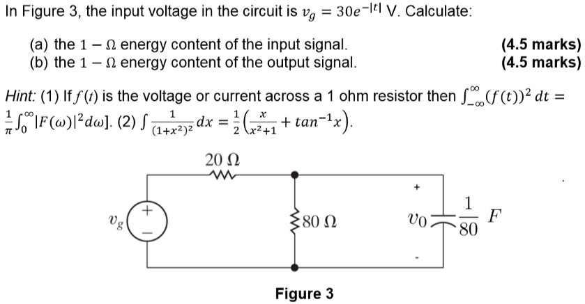 Solved In Figure 3, the input voltage in the circuit is vg | Chegg.com
