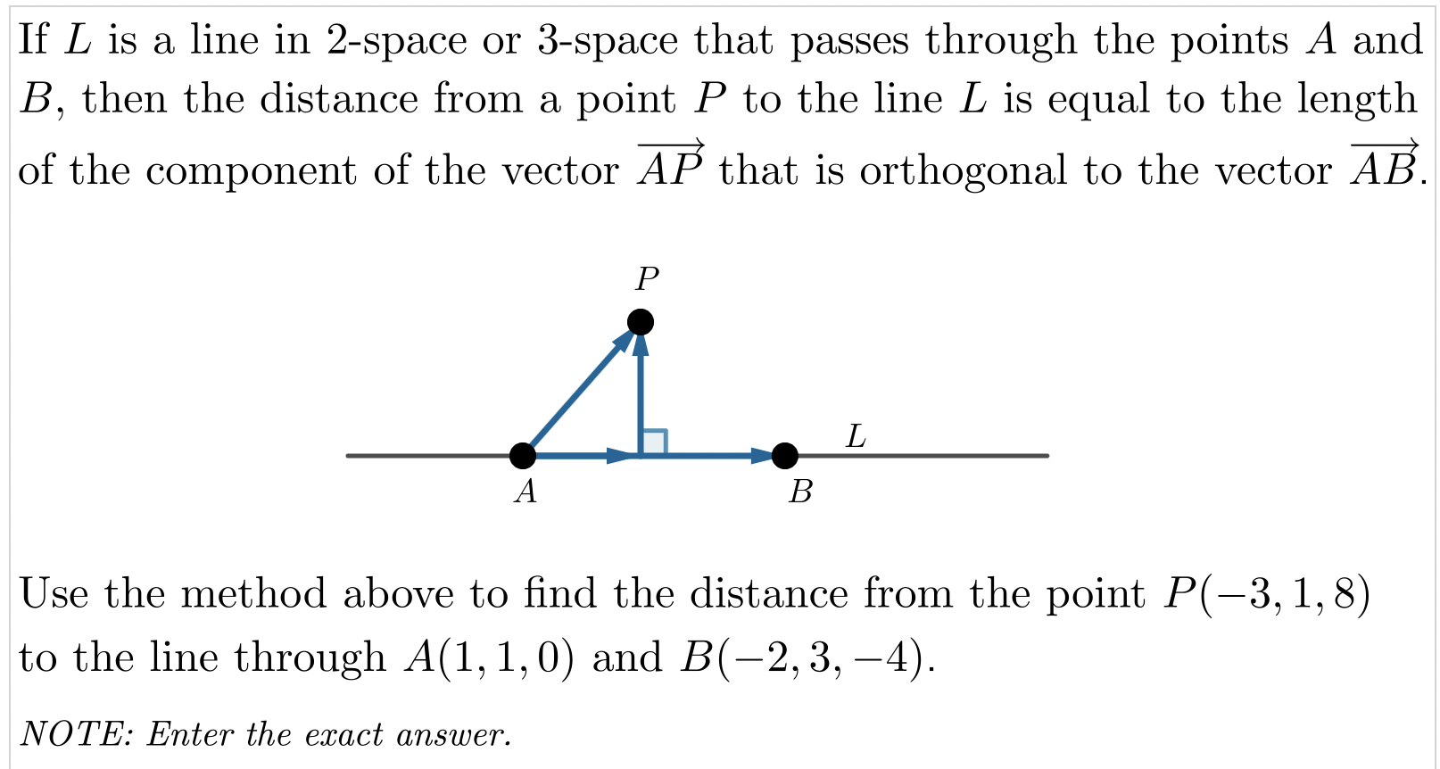 Solved If L is a line in 2-space or 3-space that passes | Chegg.com