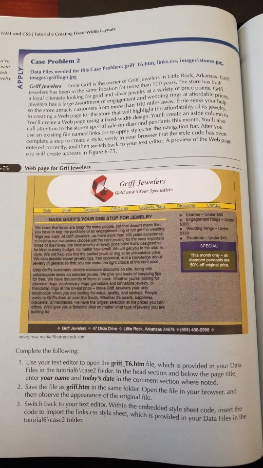 Solved ITML and CSS Tutorial 6 Creating Fixed-Width Layouts | Chegg.com