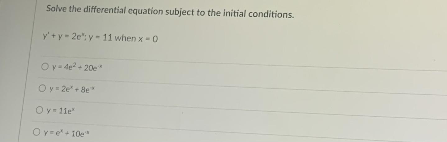 Solved Solve the differential equation subject to the | Chegg.com