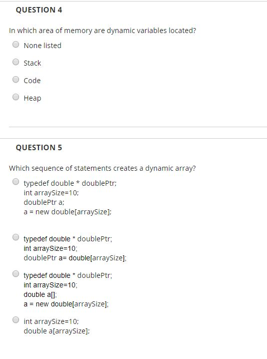 Solved Question 1 Which Statement Creates Three Pointers