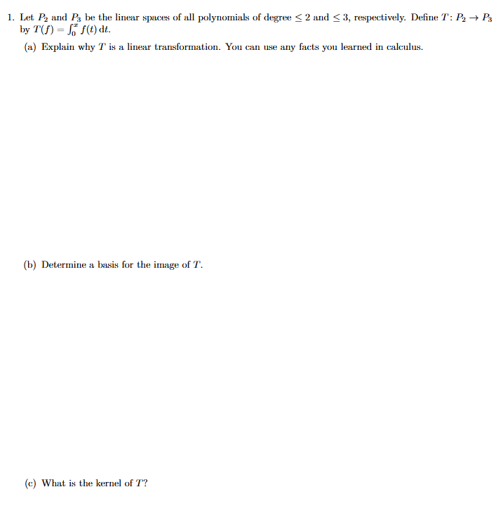 Solved Benchmark Q1Let P2 ﻿and P3 be ﻿the linear spaces of | Chegg.com