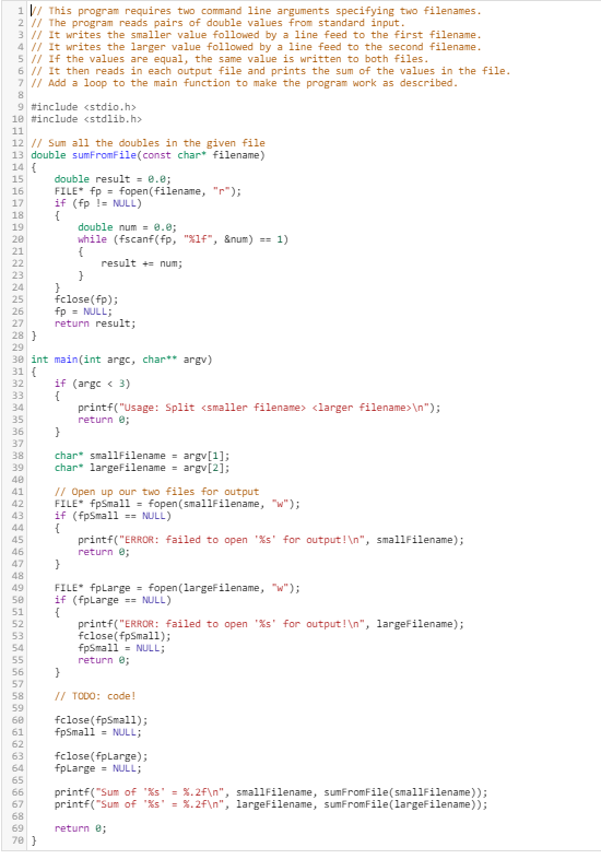 Solved 1 This Program Requires Two Command Line Arguments Chegg