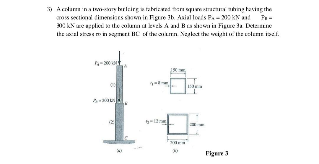 Solved 3) A column in a two-story building is fabricated | Chegg.com